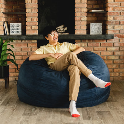 Chill Sack Bean Bag Chair Giant Faux Fur Classic Memory Foam filled Furniture Bean Bag Pouf for Lounging Reading Gaming and Watching TV for Adults Big Sofa with Plush Ultra